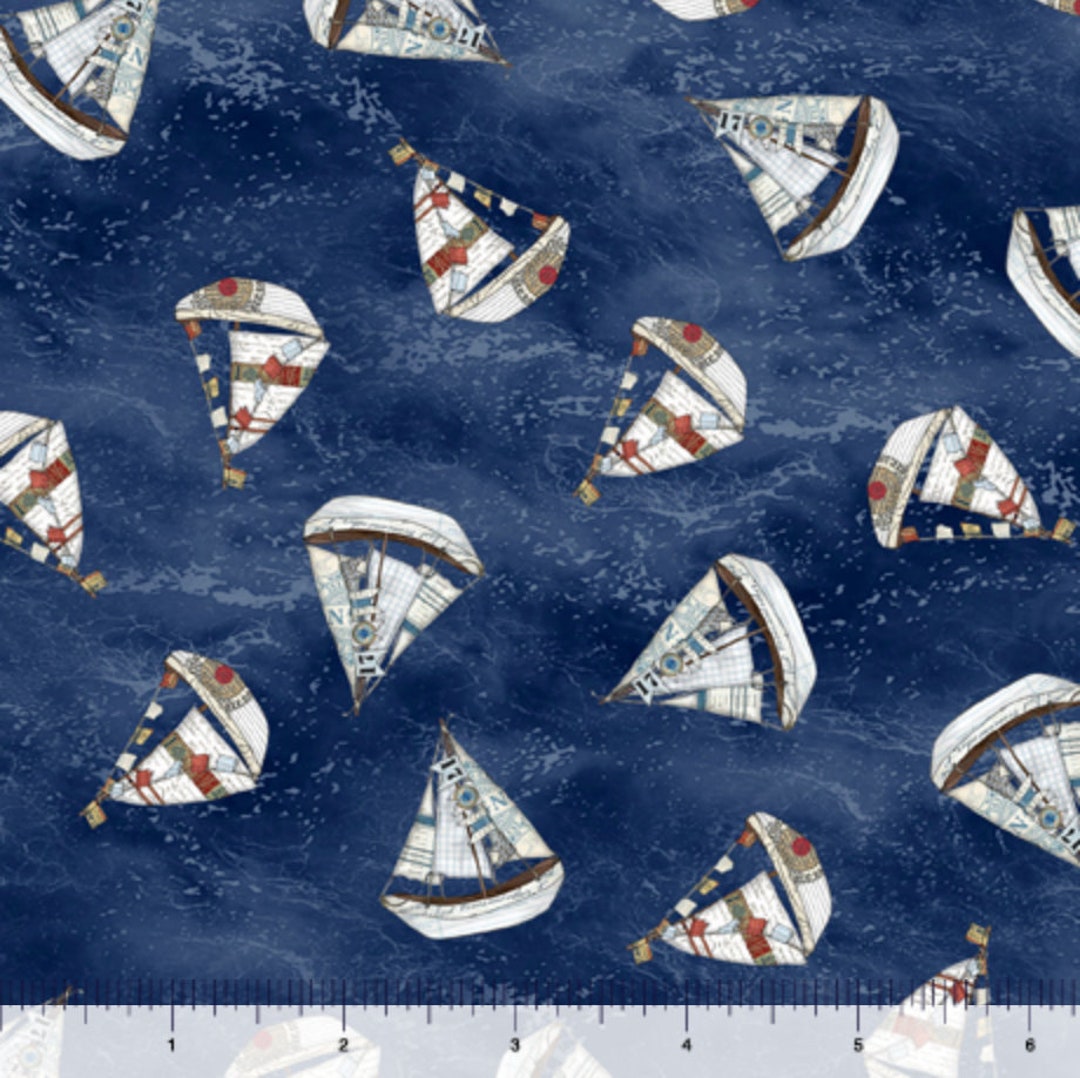 Set Sail - Small Sailboats - # 28493 -N - by Quilting Treasures - 100% ...