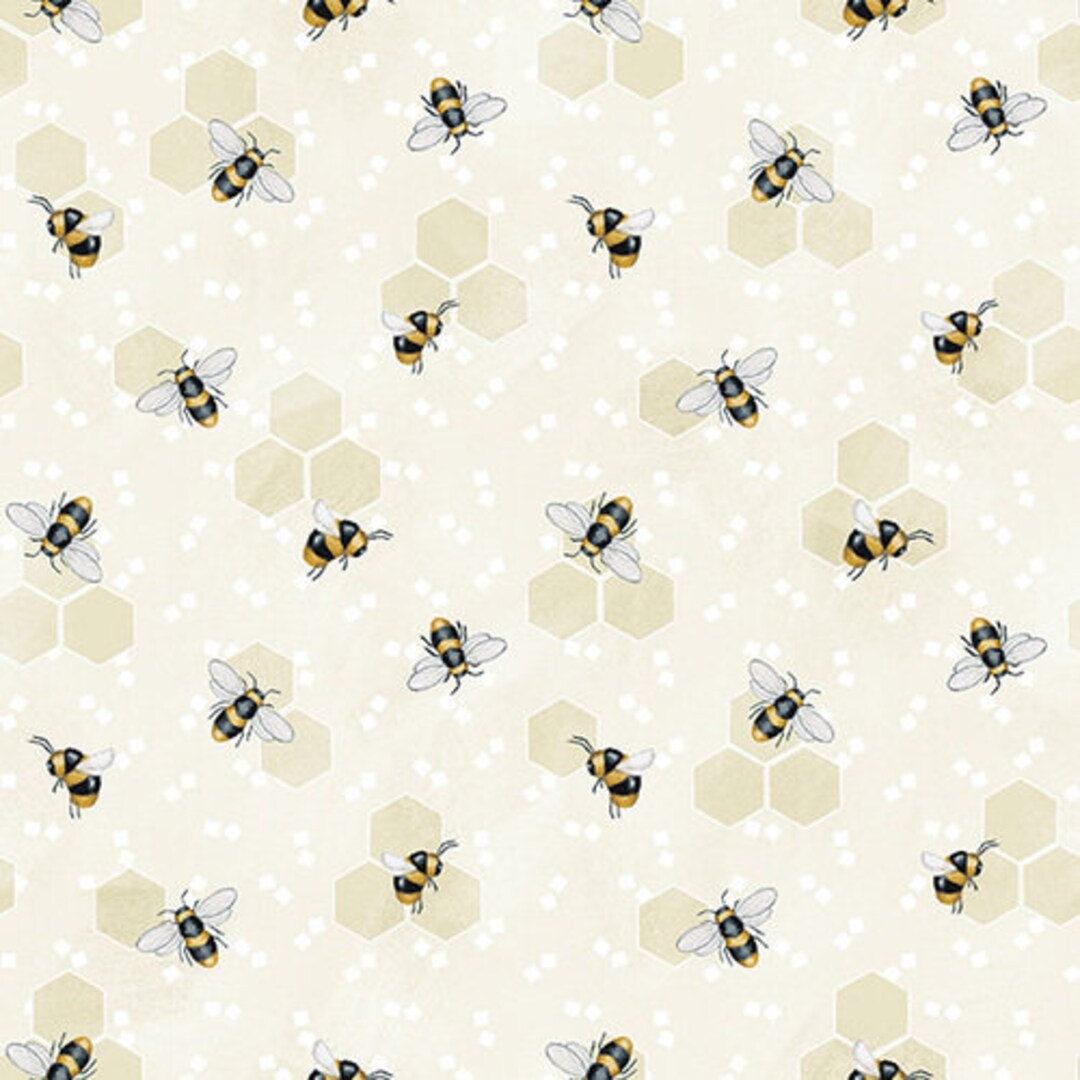 Bee You Bees 103-40 Cream by Henry Glass 100% Cotton Woven Fabric ...