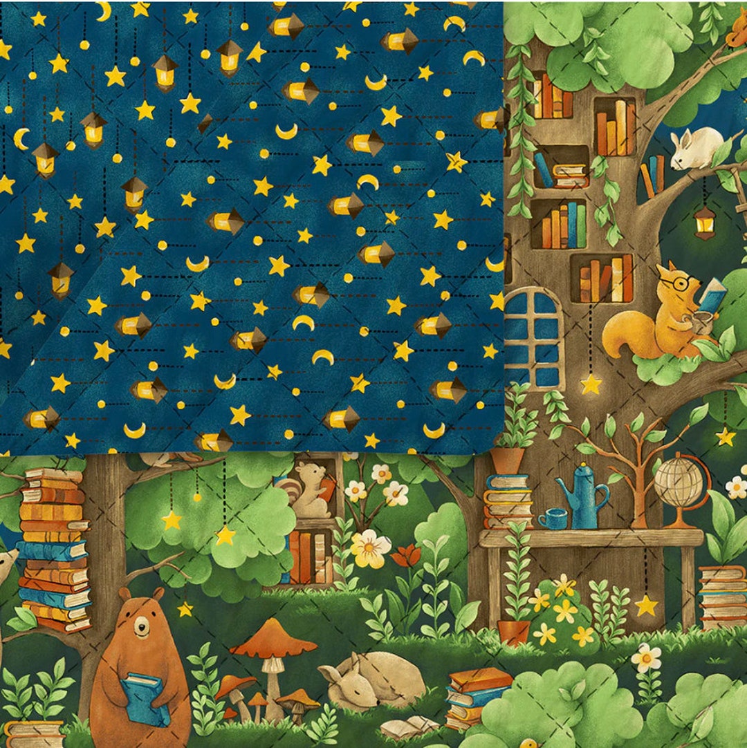 Forest Fables Pre-quilt - 22019614 - Double Face Quilted Fabric ...