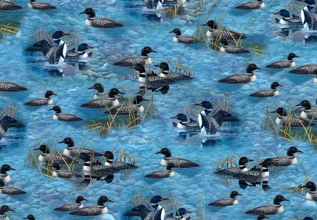 Lakeside Loons Scenic - Pattern #29699 -B - by QT Fabrics - 100% Cotton ...