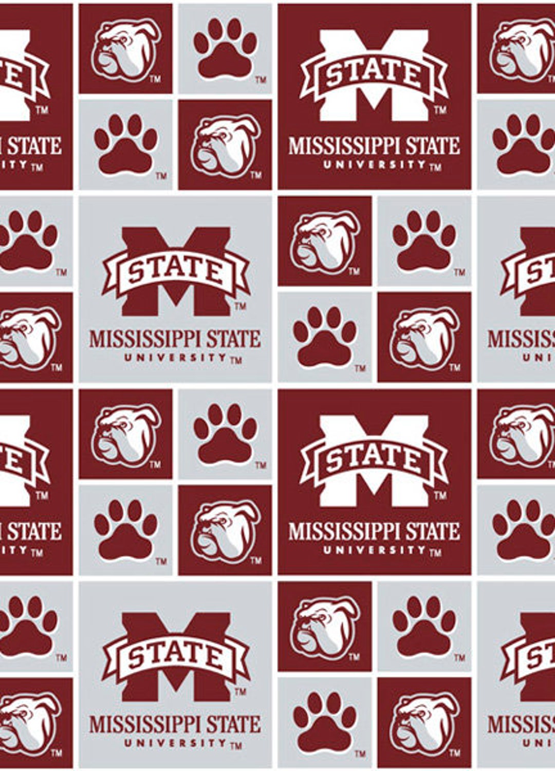 Ncaa/cotton-mississippi State Blocks Sykel Enterprises 100% Cotton ...