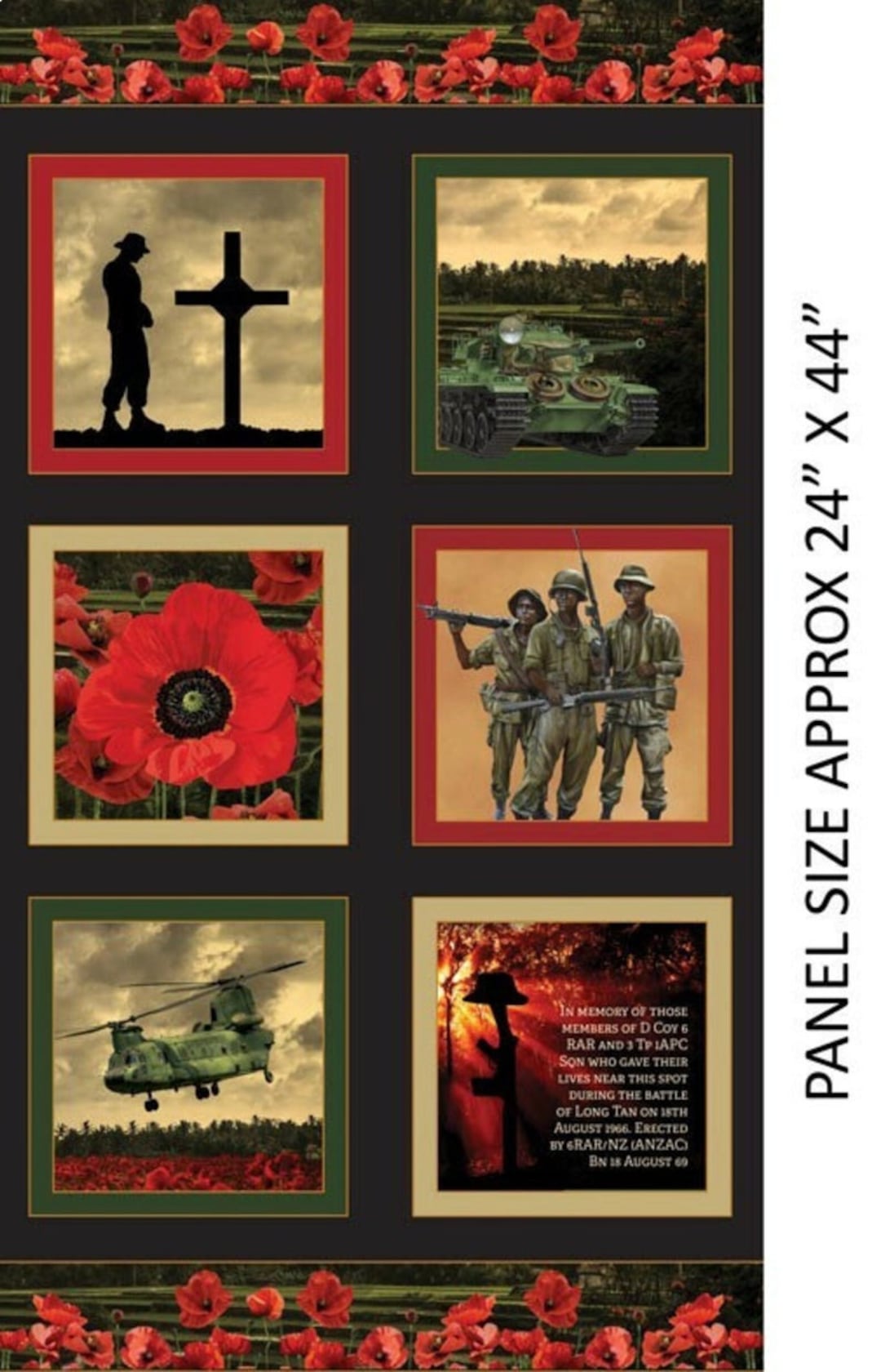 Remembering Vietnam - 24" X 44" Inch Panel - by Kennard for Quiltex ...