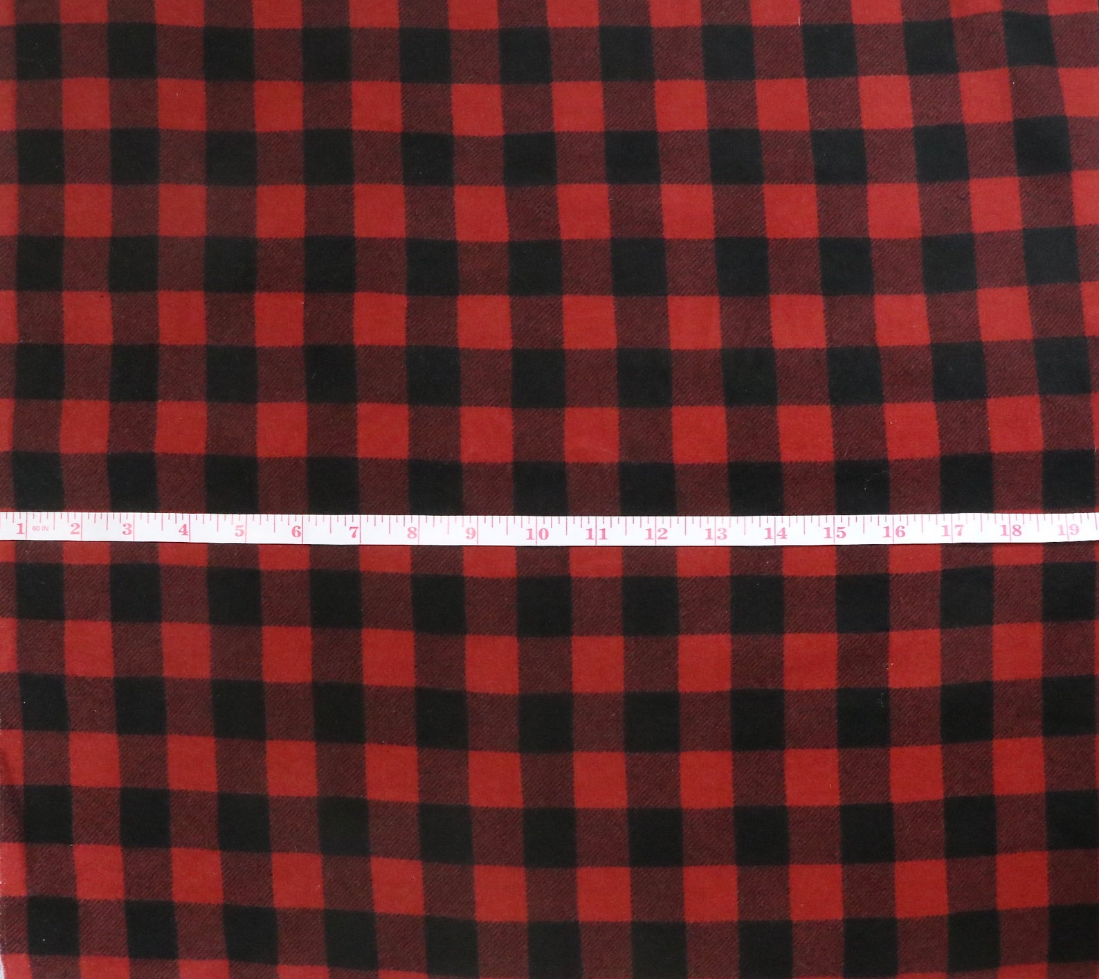 Elk Mountain - Red and Black Buffalo Check FLANNEL - by Clothworks ...