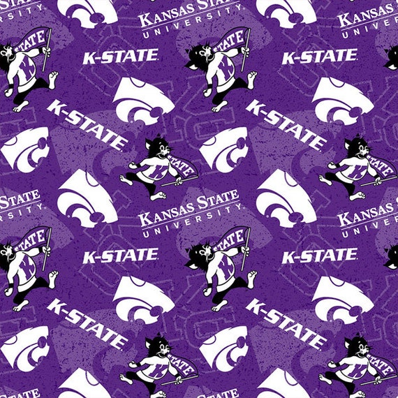 NCAA/Cotton Kansas State Tone on Tone Sykel Enterprises | Etsy