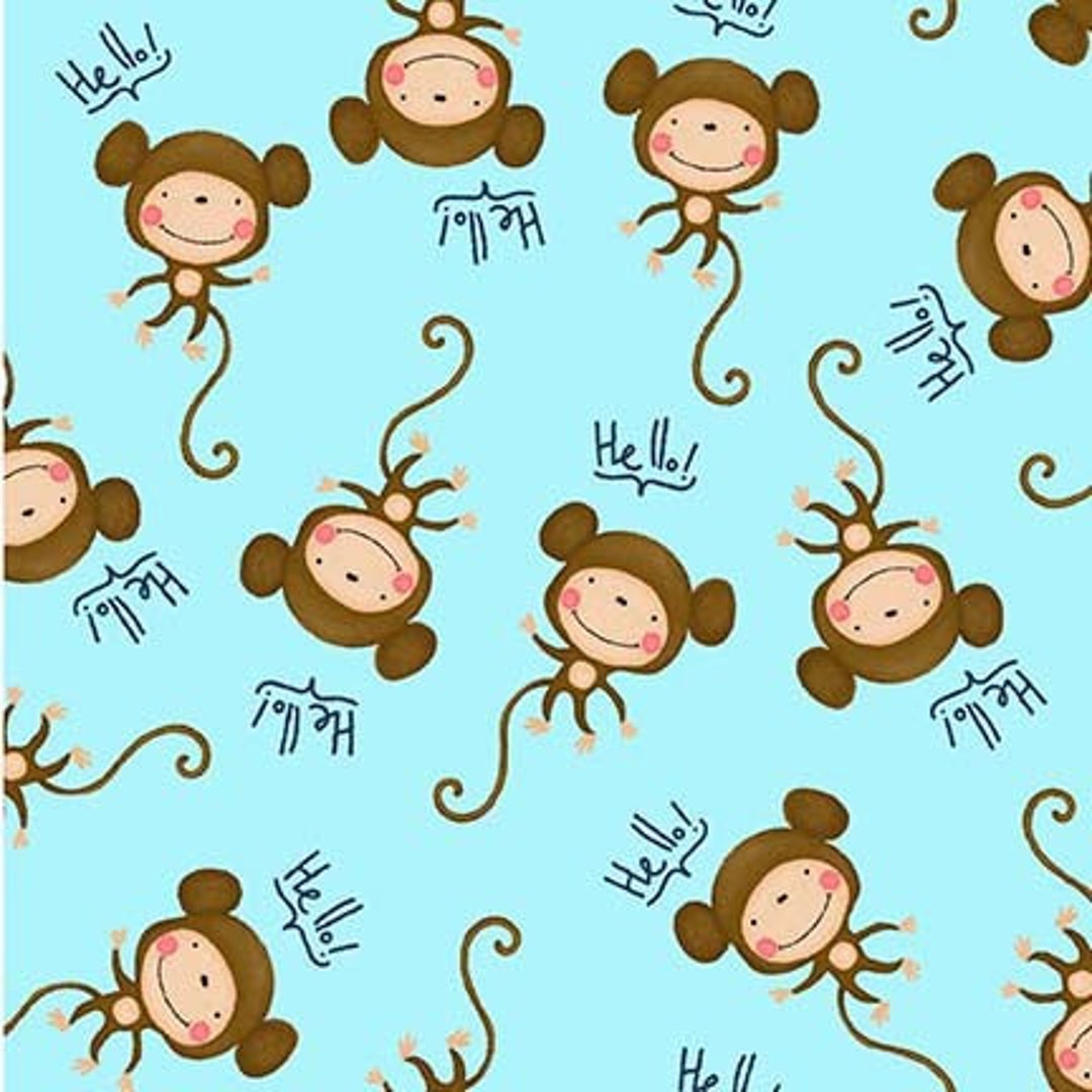 Jungle Paradise - Chunky Monkey - Pattern #CX11069-BLUE-D - by Michael ...