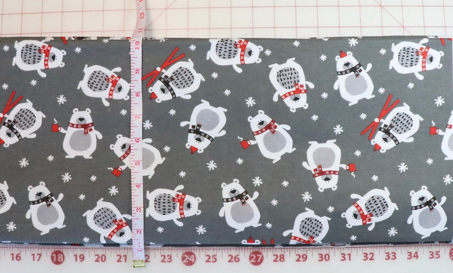 Super Snuggle FLANNEL Fabric Polar Bears on Gray 100% | Etsy