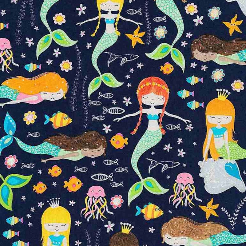 Mermaid Cotton Fabric - Etsy UK