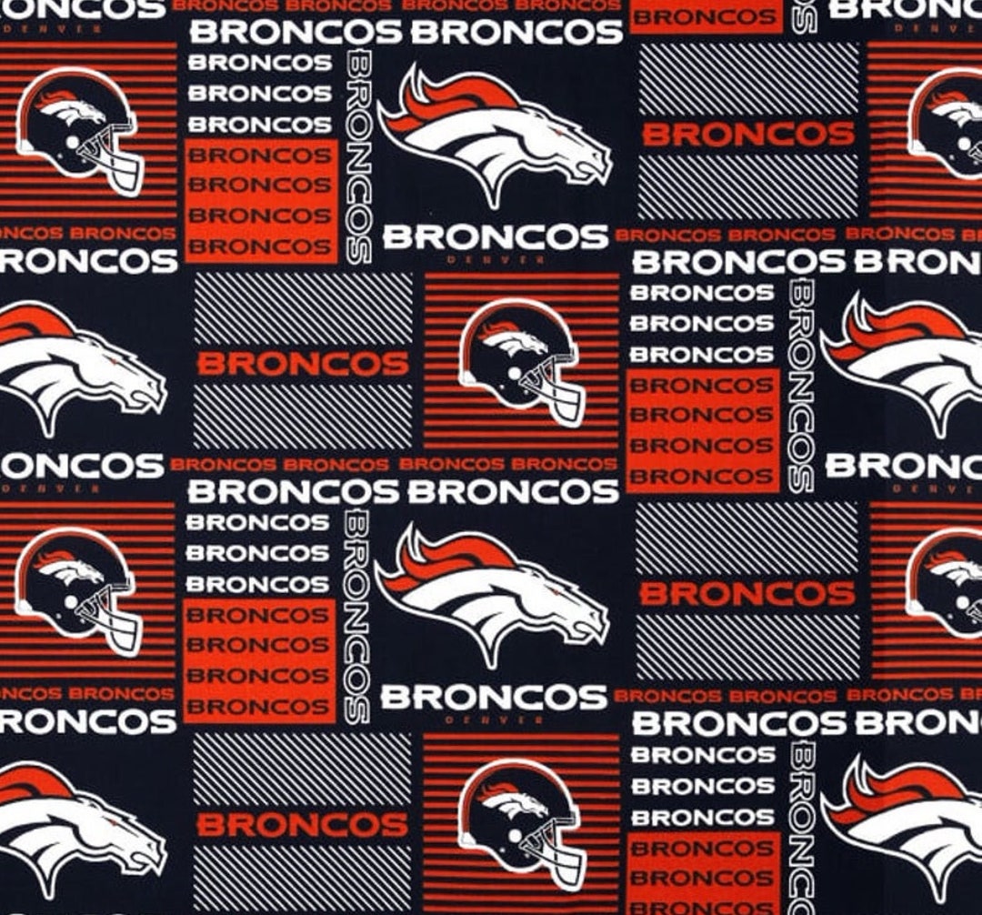DENVER BRONCOS, Licensed NFL Team Fabric, 100% Cotton Woven Fabric ...