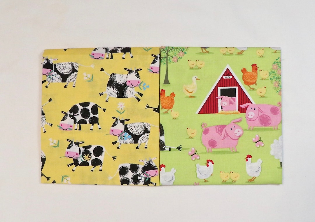 Two Fat Quarters - Best Friends Farm by Henry Glass - Cute Cows and ...