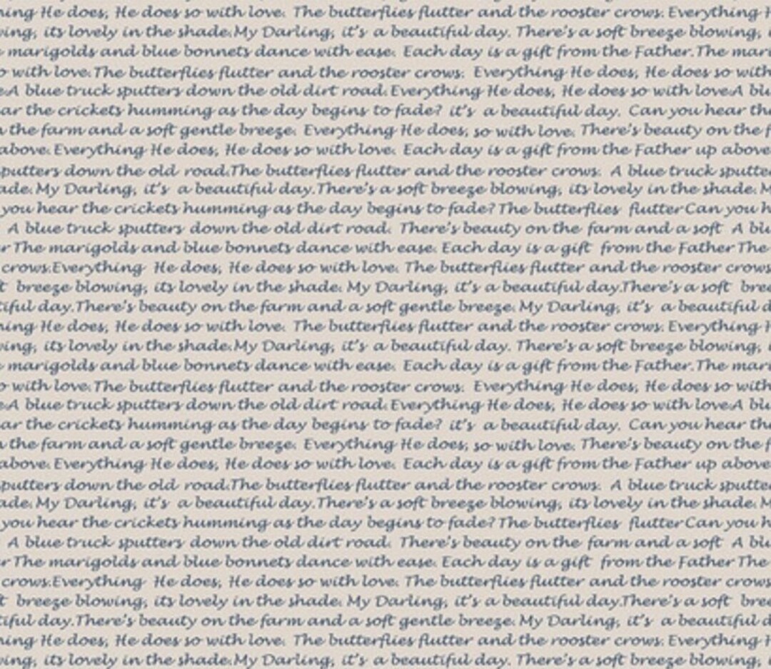 A Beautiful Day - Tiny Words - #1096-47 Beige/navy - by Henry Glass ...