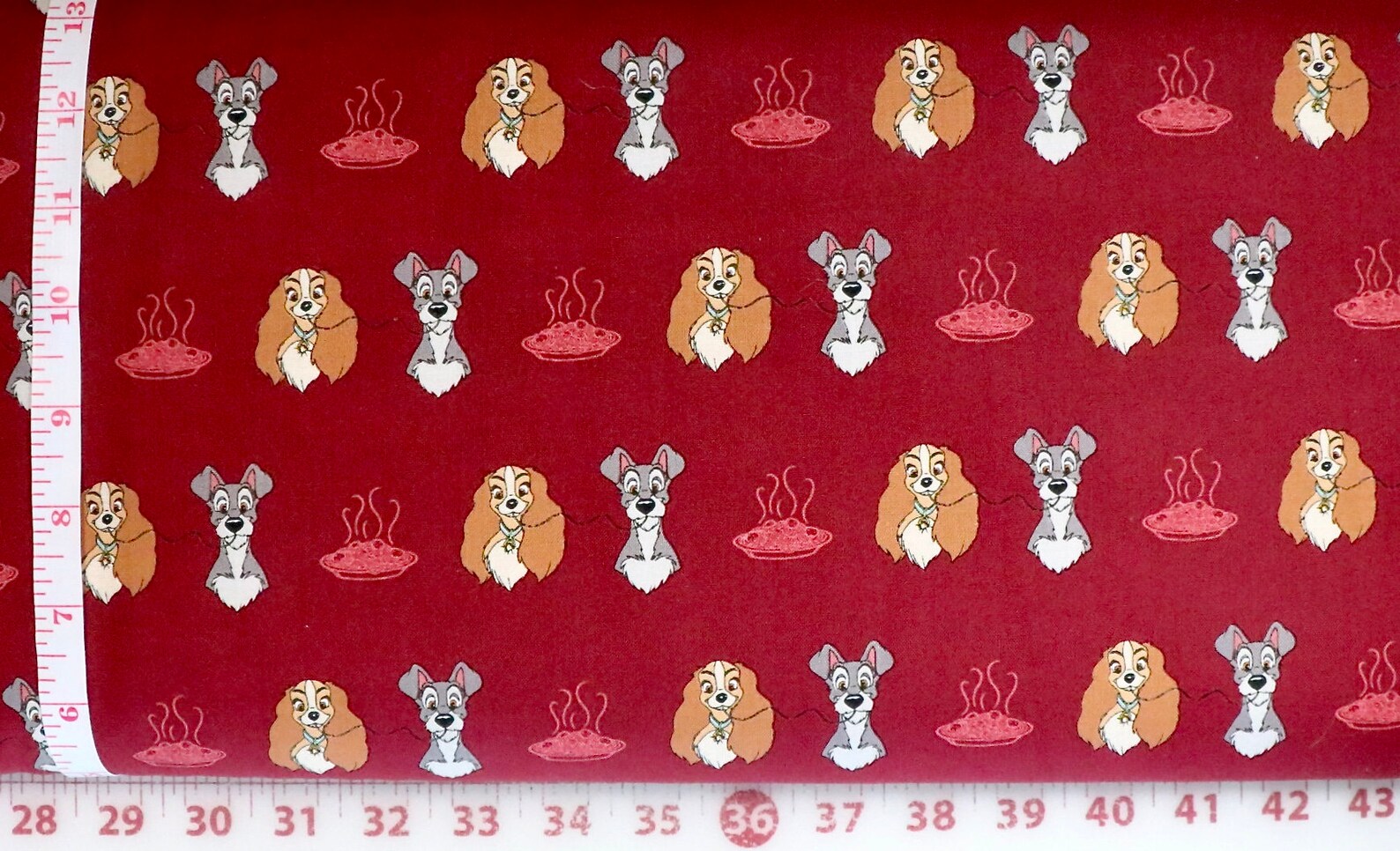 Disney Lady and the Tramp - Pattern # 85230305-02 Burgundy - Spaghetti ...