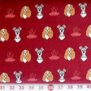 Disney Lady and the Tramp - Pattern # 85230305-02 Burgundy - Spaghetti ...