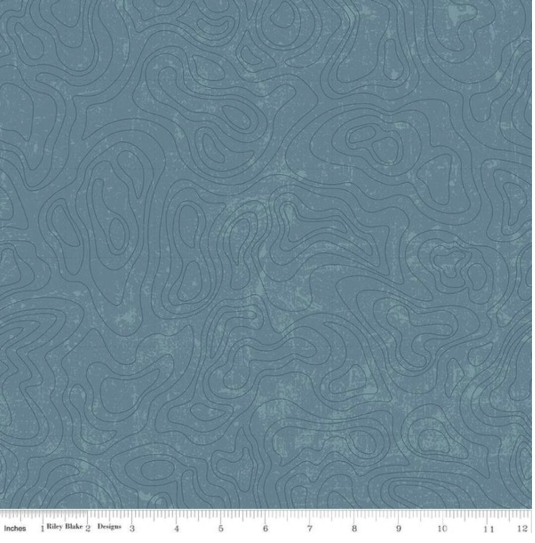 National Parks Topographic Map - Blue - #C13293-BLUE - by Riley Blake ...