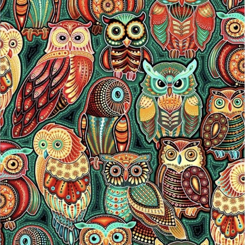Owl Cotton Fabric - Etsy