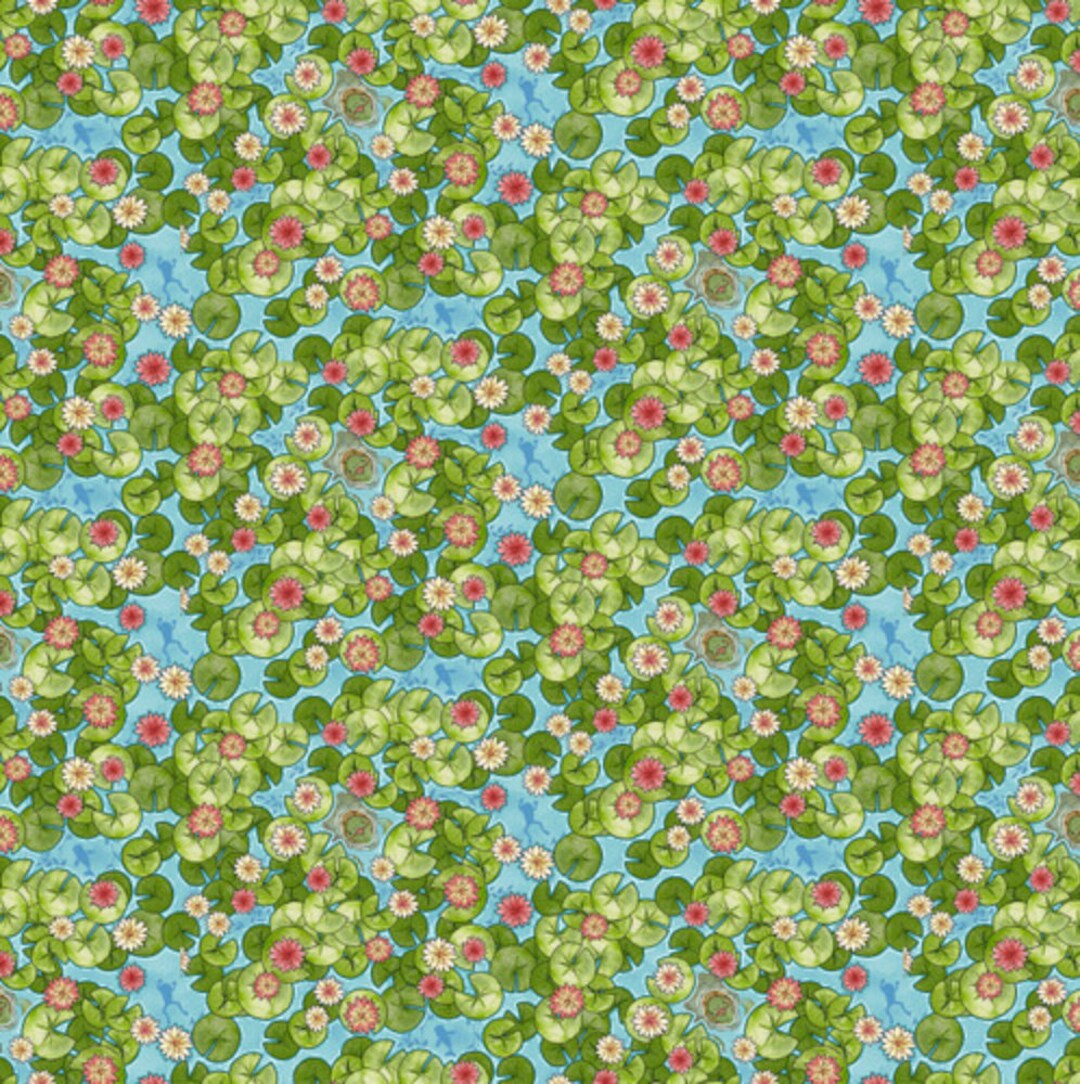 River Romp Lily Pads 862-66 Green by Henry Glass 100% Cotton Woven ...