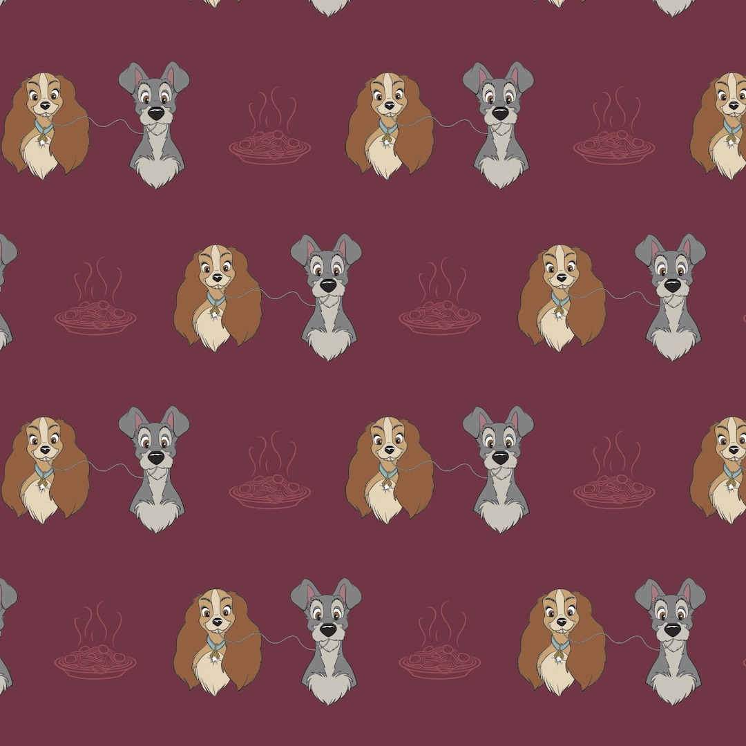 Disney Lady and the Tramp - Pattern # 85230305-02 Burgundy - Spaghetti ...