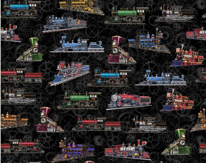 Trains Fabric UK 100% Cotton Material by Metre Railways Rail - Etsy