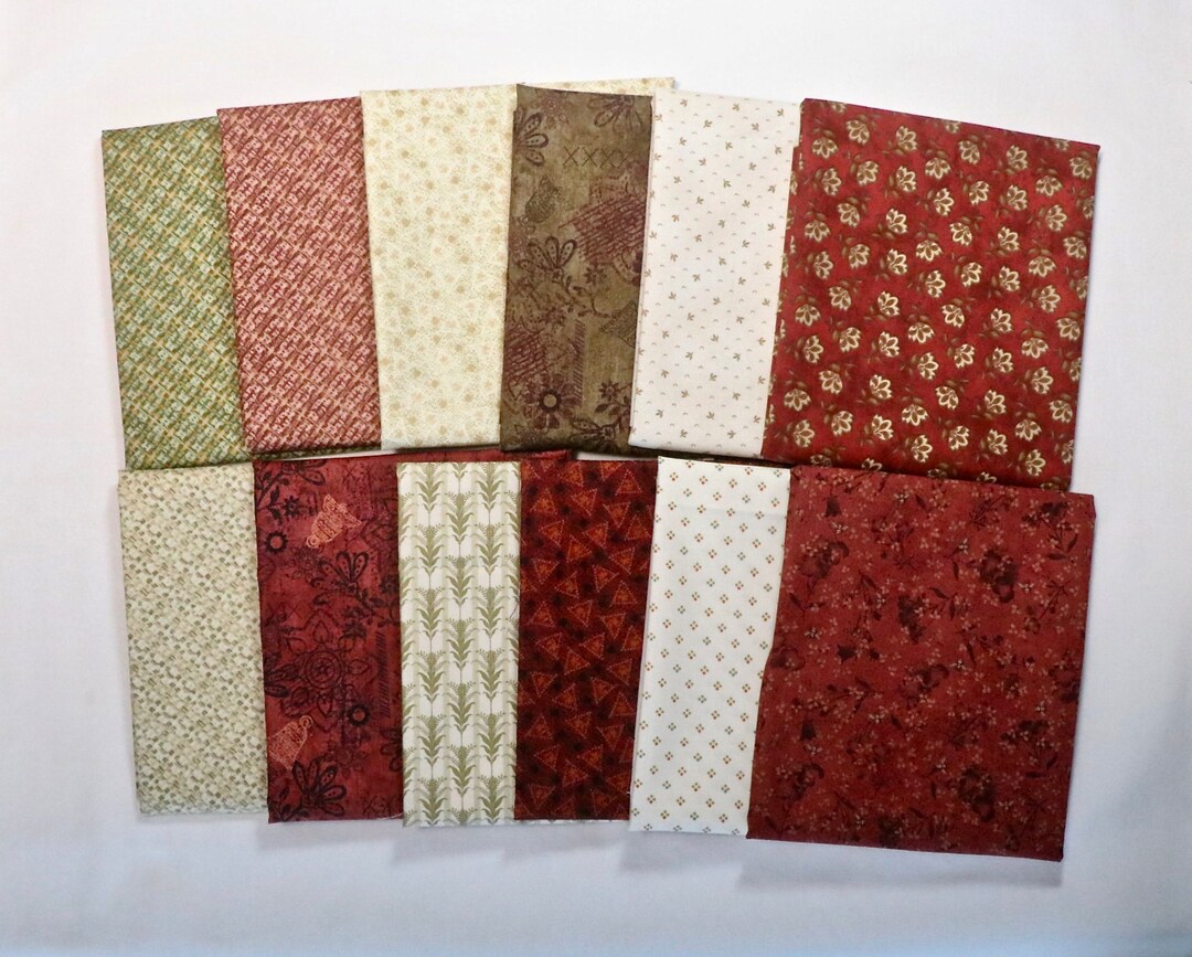Ever Yours - 12 Piece Reproduction Fat Quarter Set - 100% Cotton Woven ...