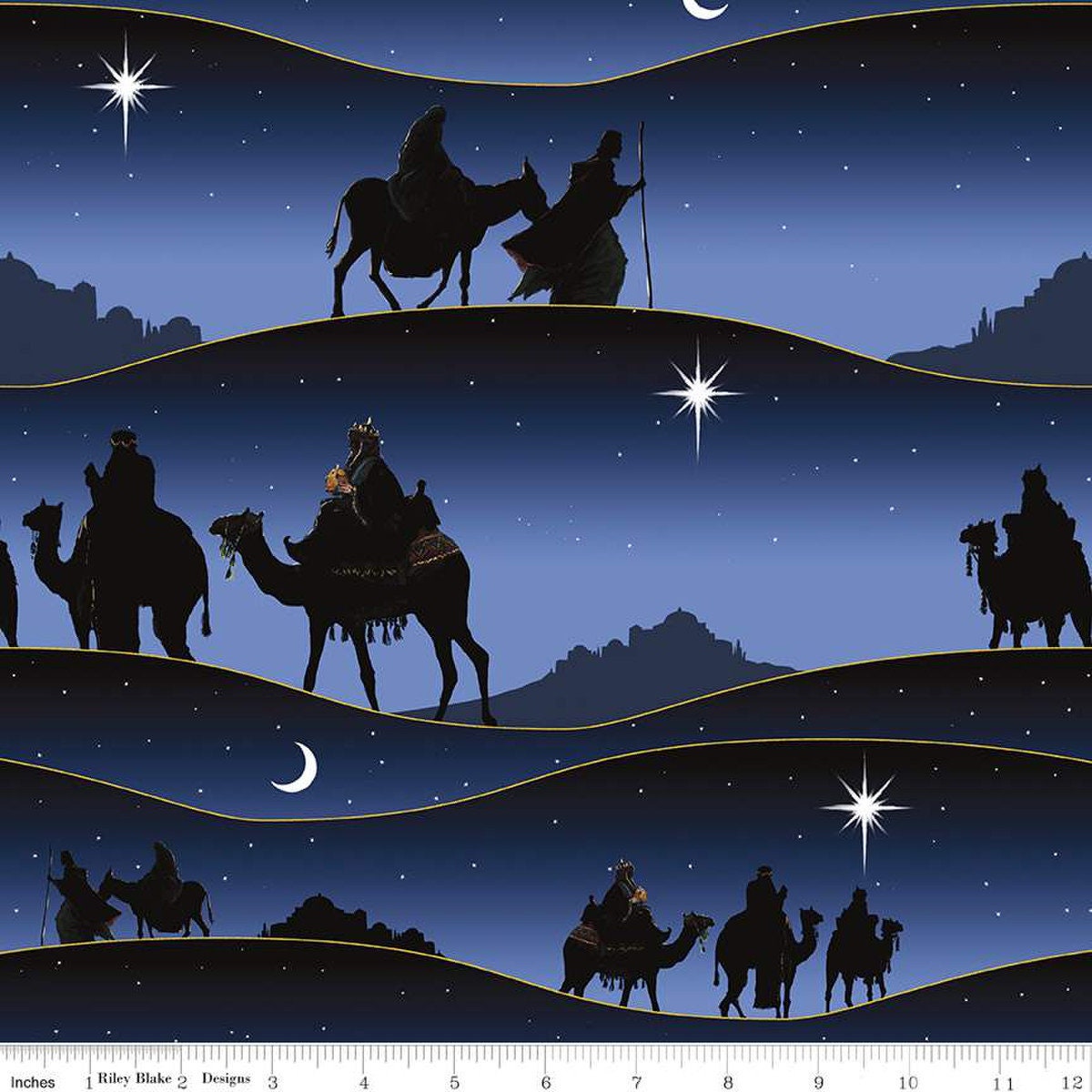 Christmas Panel Fabric of Three Wise Men - Etsy