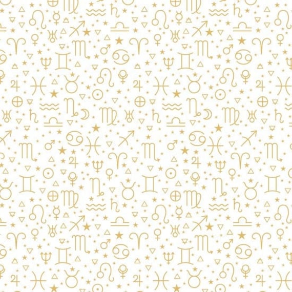 Signs From Above Allover Symbols Cream Metallic - Etsy