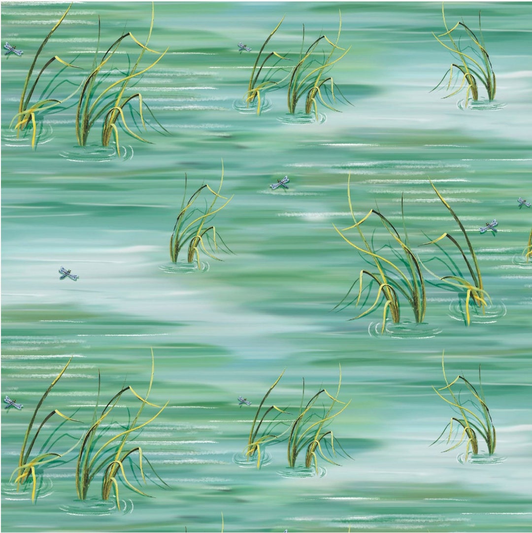 Along the Valley Water Texture Pattern 6447-11 Blue by Studio E 100% ...