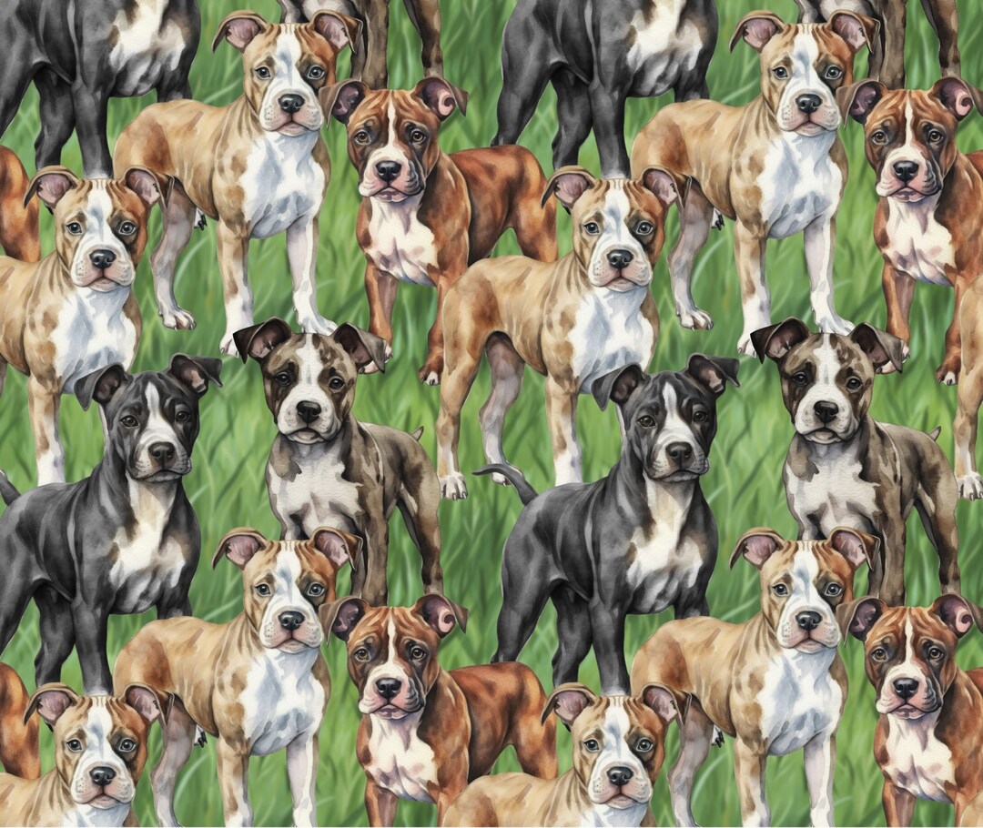 Pit Bulls - #DX-4816-3C-1 Multi - Digital Print - by David Textiles ...