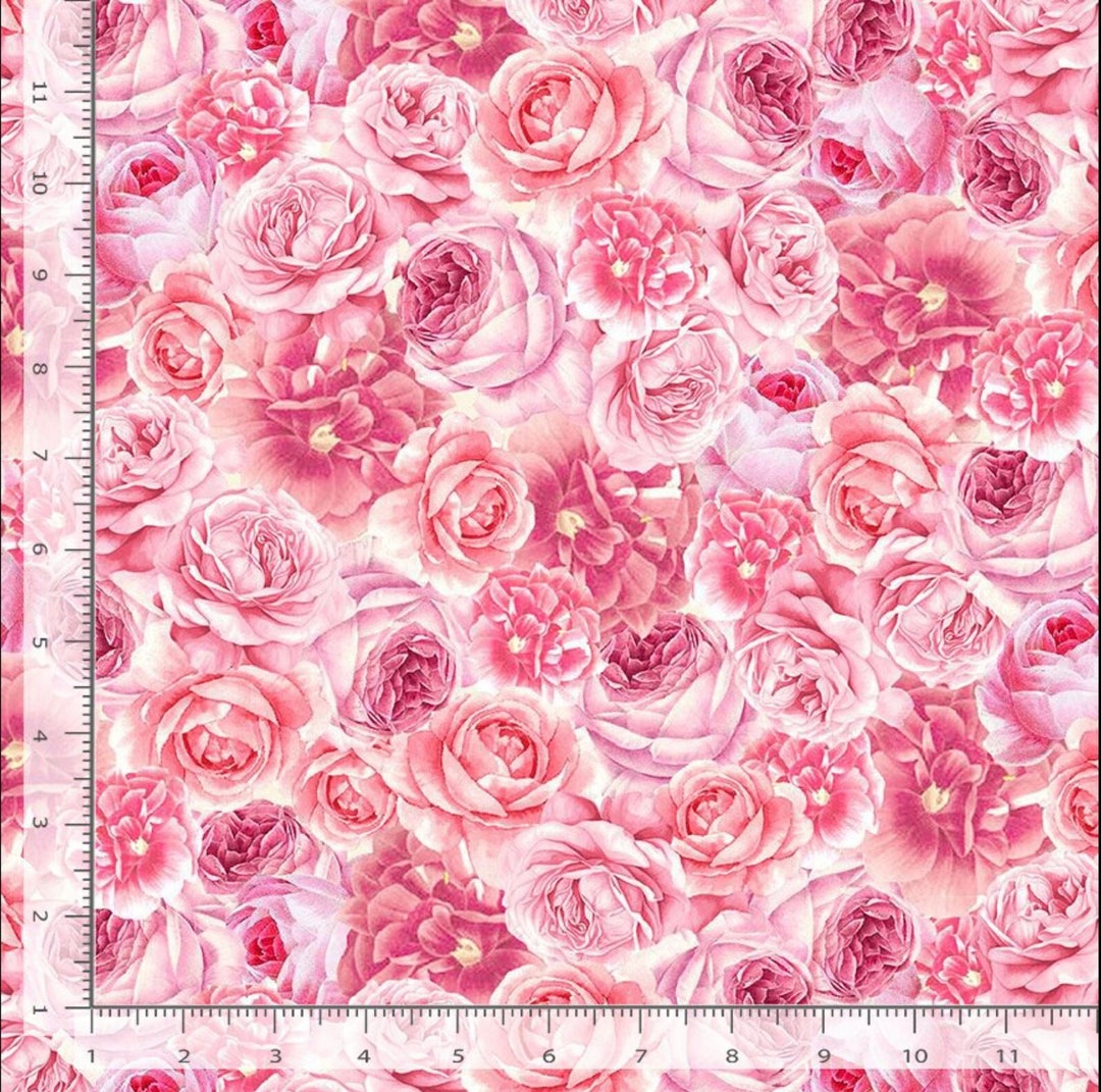Packed Pink Roses - #FLEUR-CD3006 ROSE - by Timeless Treasures - 100% ...