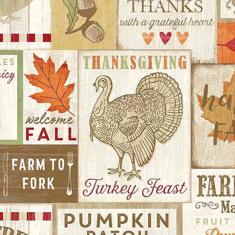 Thanksgiving Fabric - Etsy