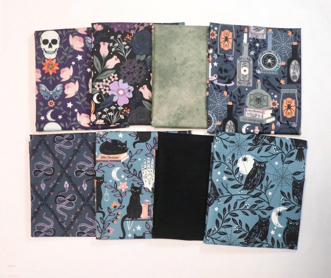 Spellbound - 8 Piece Halloween Fat Quarter Set - by Dashwood Studio - 100% Cotton Woven Fabric ...