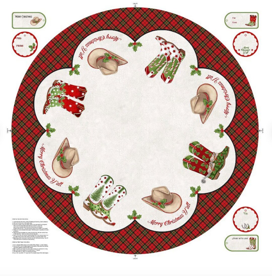 Howdy Christmas - Tree Skirt Panel - DP24611-11 - Measures 43" X 43 ...