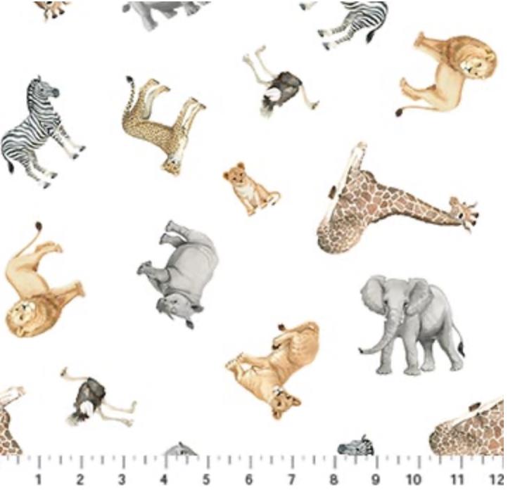 Wild One Animal Toss White - Pattern #DP27689-10 - by Northcott - 100% ...