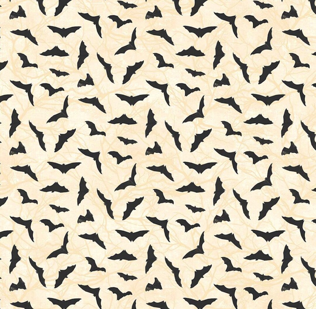 Hallow's Eve - Bats - Cream / Black - Pattern #27090-12 - by Northcott ...