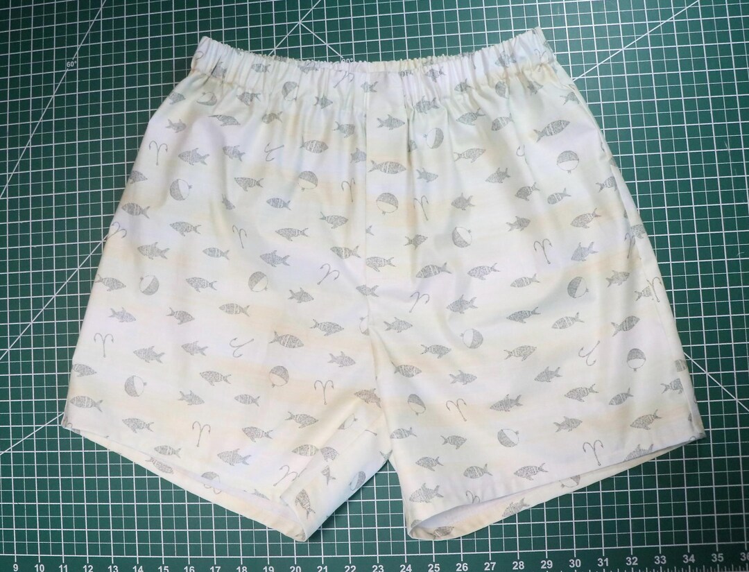 CUSTOM BOXER SHORTS, Made to Order, Fish and Hooks Gift for Fisherman ...