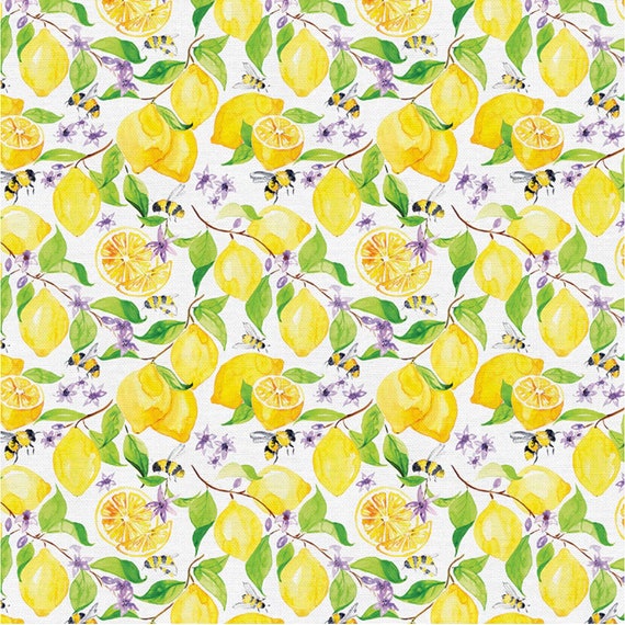 Sweet & Sour Lemon Tree White by Paintbrush Studio 100% - Etsy