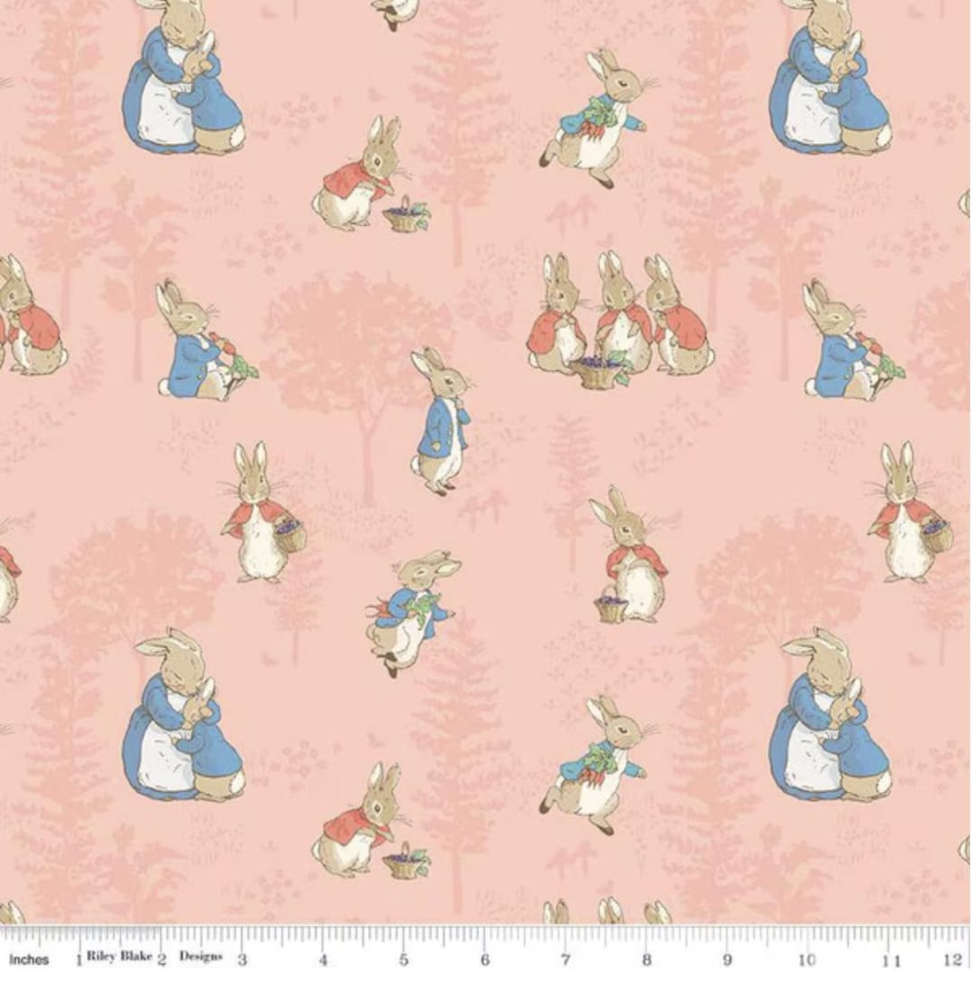 FLANNEL - the Tale of Peter Rabbit Main Coral - F15316-CORAL - 100% ...