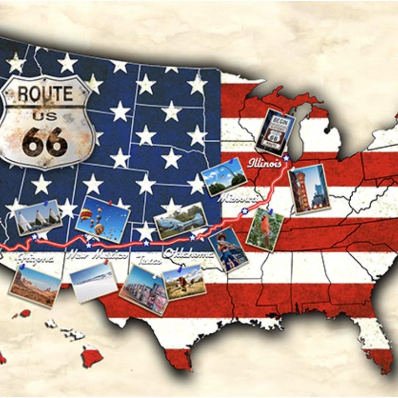Route 66 Map - Etsy