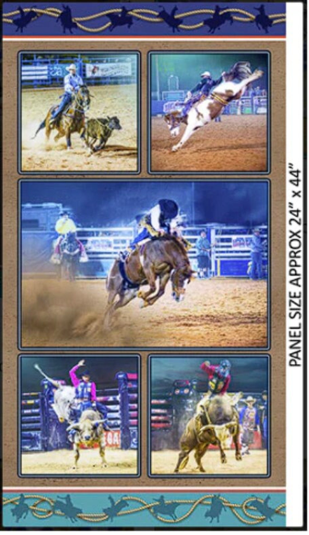 Rip Roaring Rodeo - 24" X 44" Inch Panel - # 1150-01 - by Kennard for ...