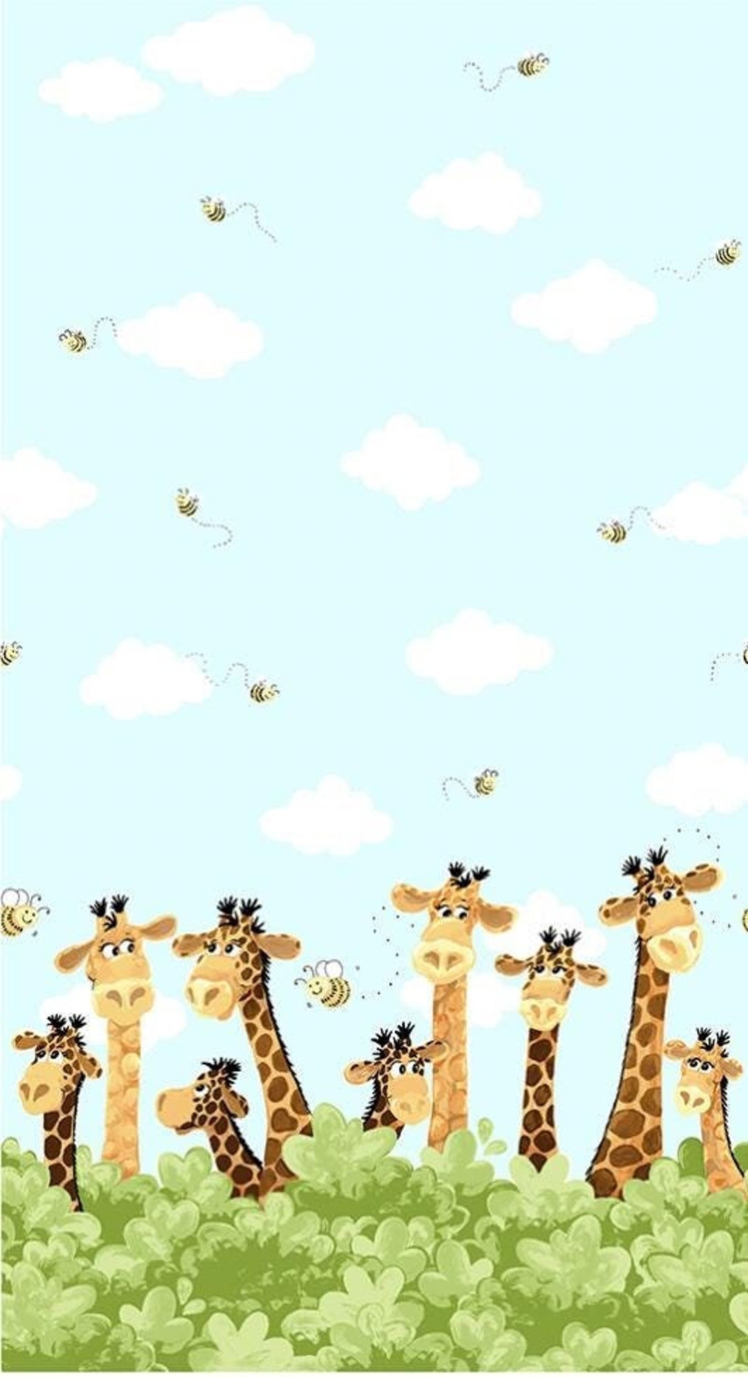 Zoe the Giraffe Border - # SB20257-930 Aqua - by Clothworks - 100% ...