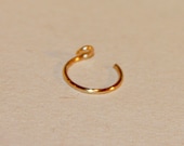14K Gold Tiny Fake Nose Ring Gold Fake Nose Ring Gold Faux | Etsy