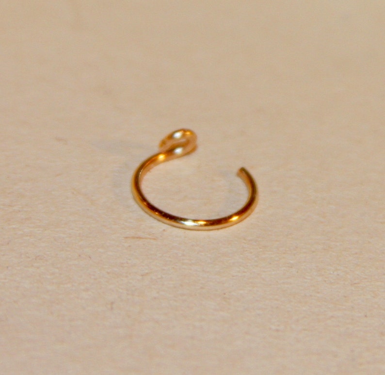 14K Gold Tiny Fake Nose Ring Gold Fake Nose Ring Gold Faux | Etsy