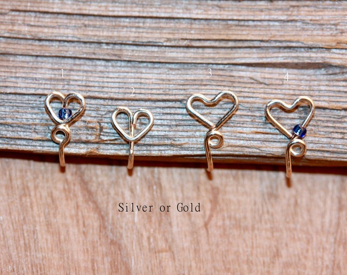 Nose Cuff Infinity Heart Pierceless Nose Ring Piercing Alternative ...
