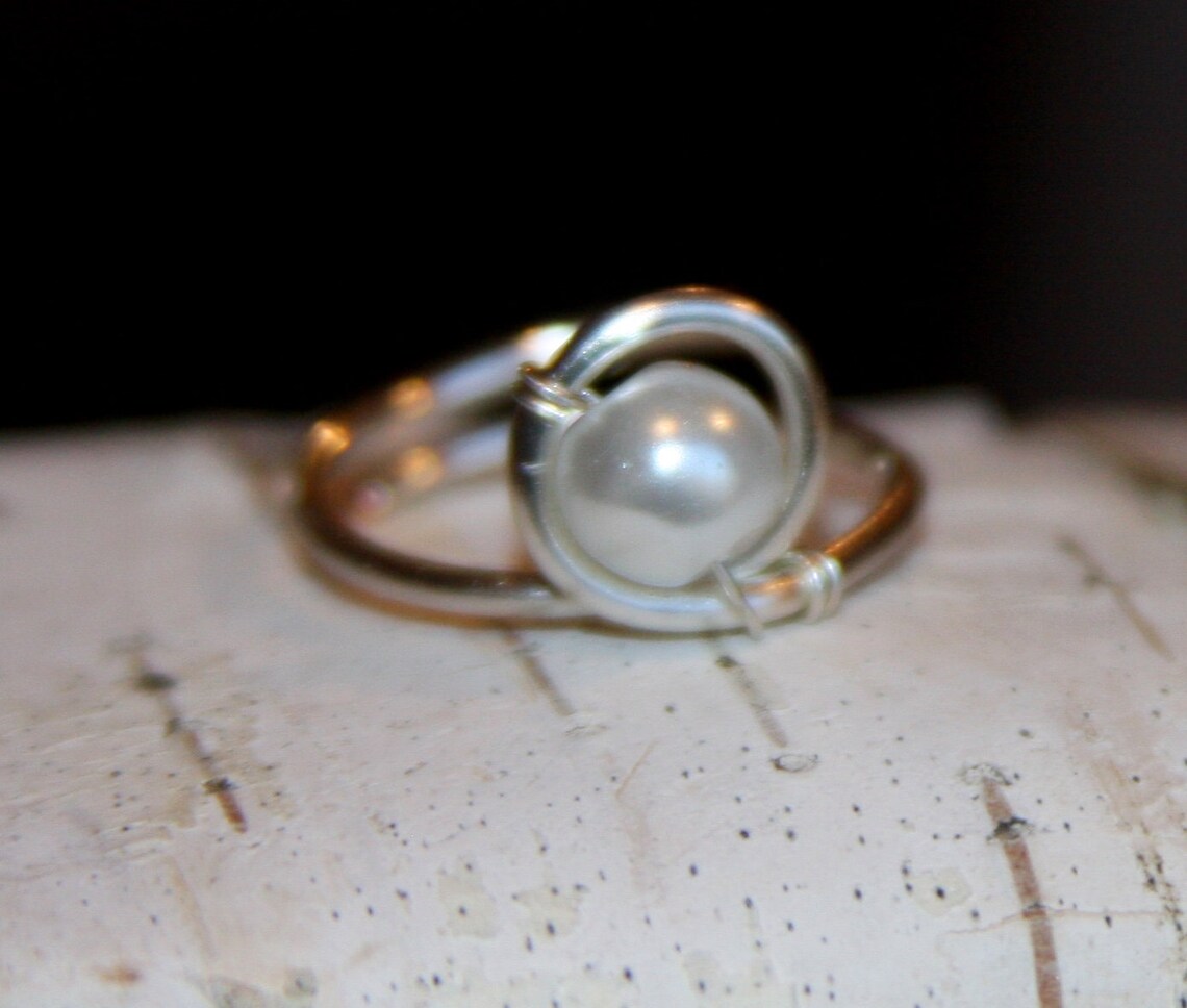 Pearl Toe Ring, Toe Ring, Pinky Ring, Toe Ring, Midi Ring, Knuckle Ring ...