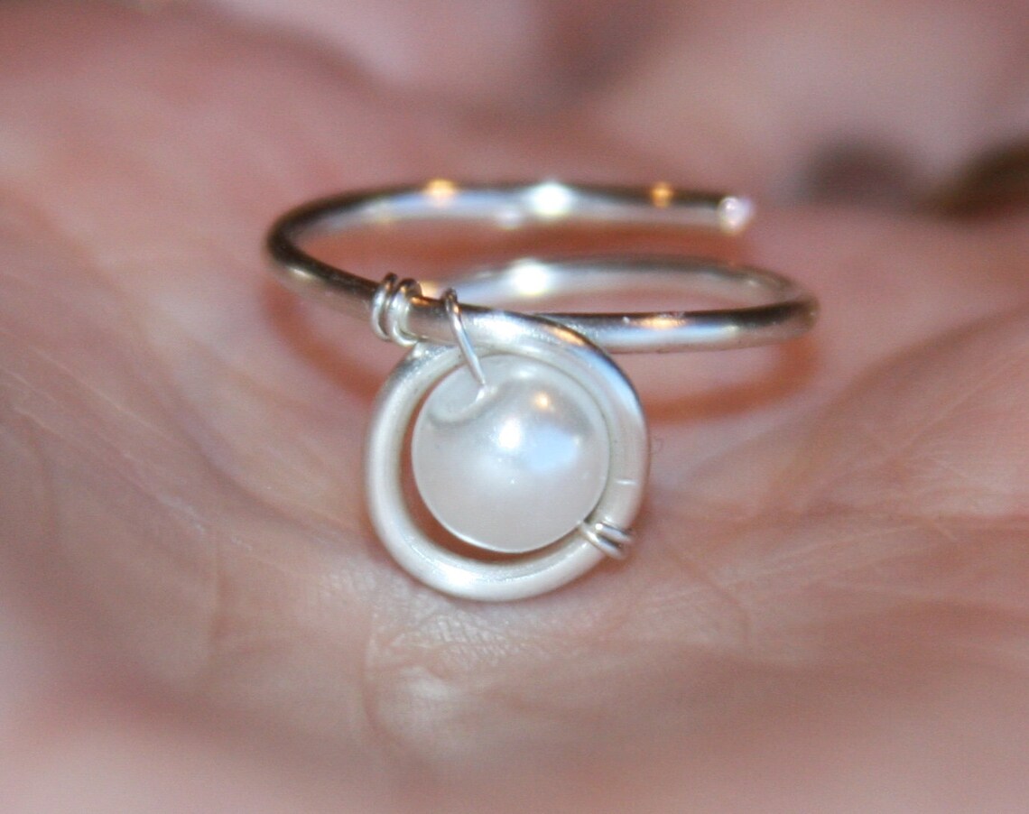 Pearl Toe Ring Toe Ring Pinky Ring Toe Ring Midi Ring | Etsy