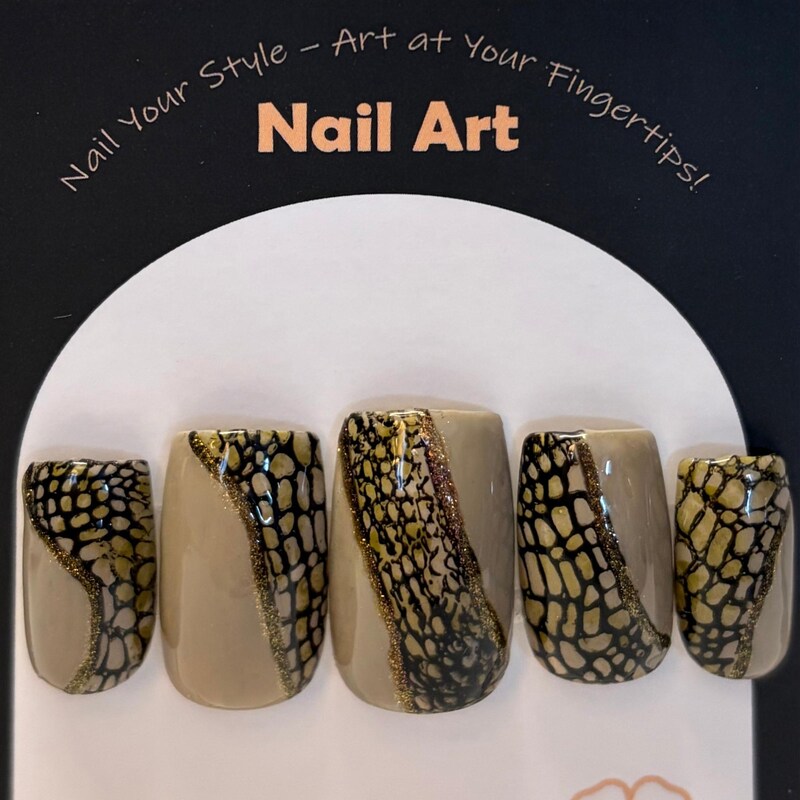 Black Snake Skin Nail Art - Etsy