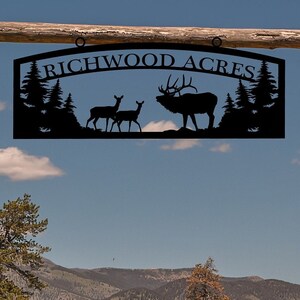 Custom 27 X 72 Farm Entry Sign With Deer and Elk, Ranch Sign, Hunting ...
