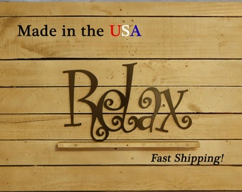 Relax Metal Sign Metal Art Bathroom Decor Outdoor Wall Art | Etsy