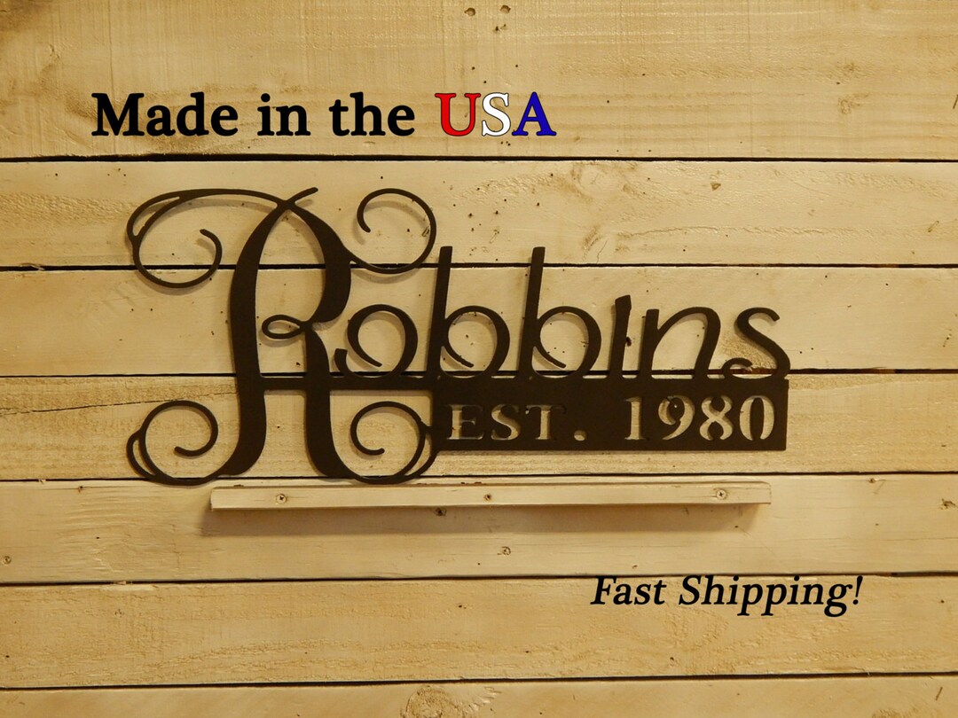 Vine Name Sign With Established Date Wedding Gift - Etsy