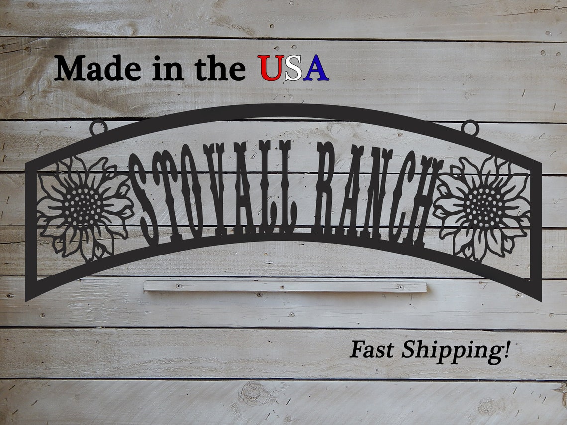 Large Entrance/gate Arch Farm Sign With Sunflowers | Etsy