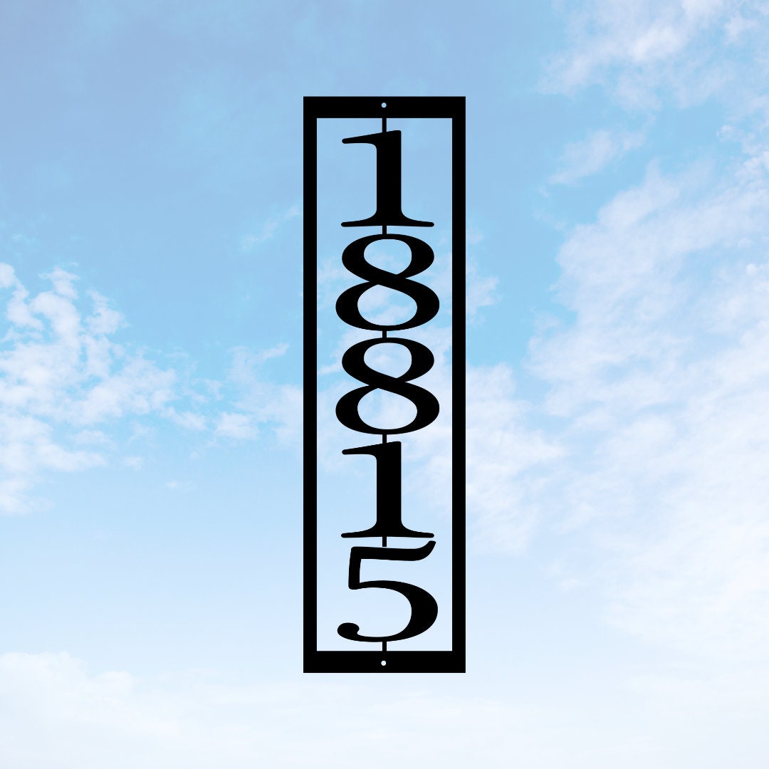Custom Modern Vertical House Number Plaque, Door Number, House Number ...
