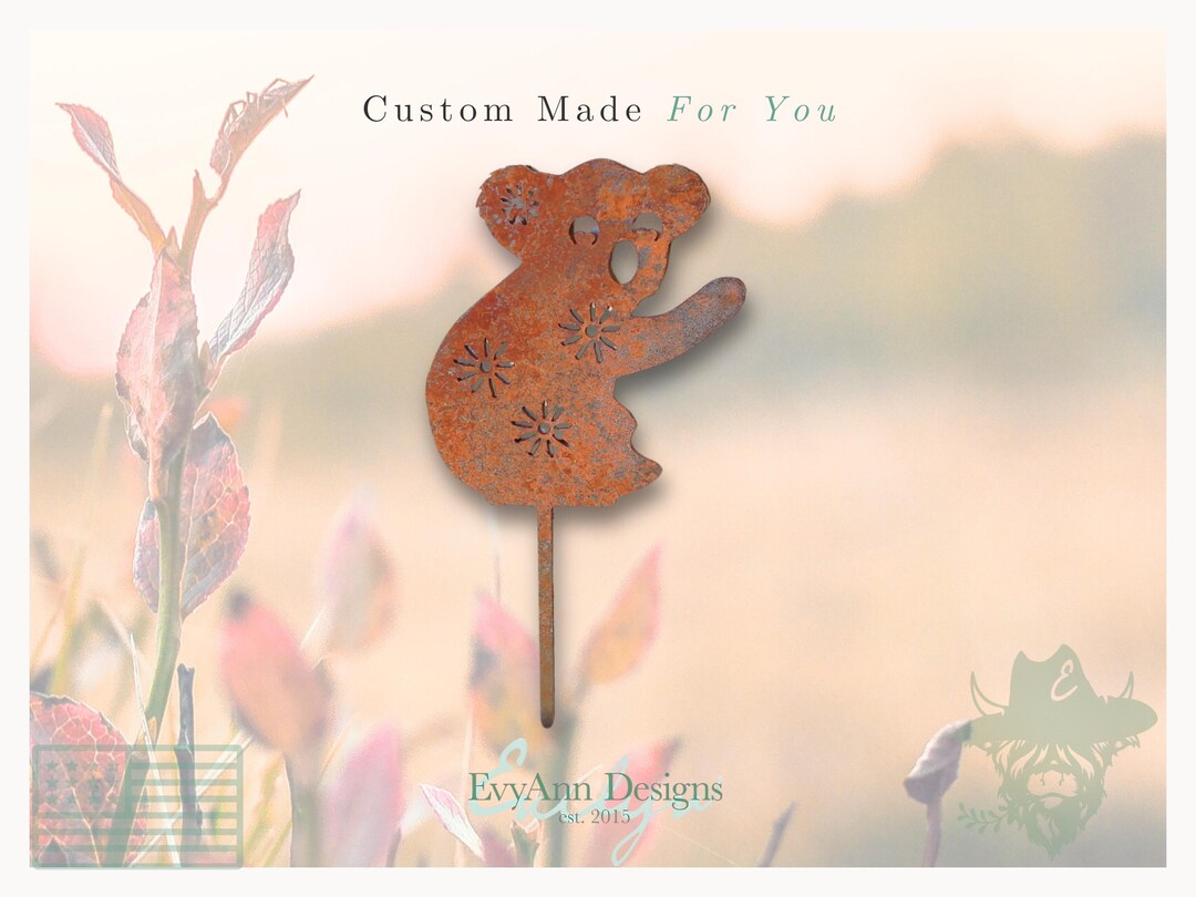 Rusted Metal Koala Garden Art – Whimsical Wildlife Lawn Stake RA1011 - Etsy